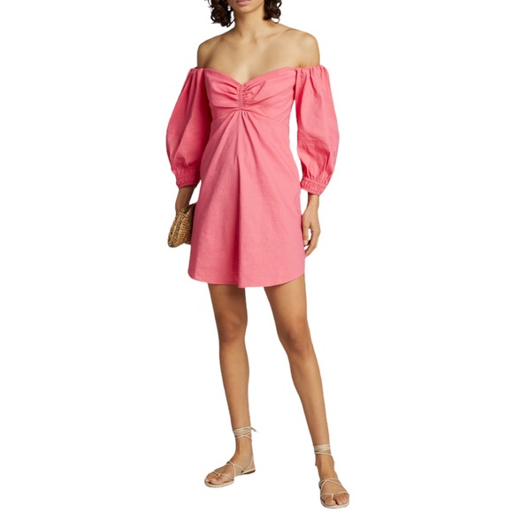 A.L.C. | Dresses | Alc Mila Dress Off Shoulder Dramatic Puff Sleeve ...